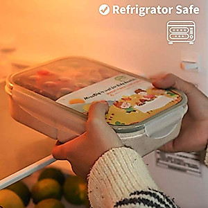 MISS BIG Bento Box, Bento Box for Kids,Ideal Leak Proof Lunch Box Kids,Mom’s Choice Kids Lunch Box, No BPAs and No Chemical Dyes,Microwave and Dishwasher Safe Lunch Containers(White)