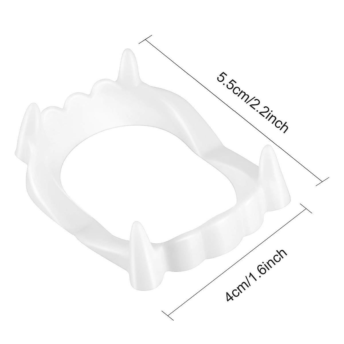 JOVITEC 50 Pieces Plastic Vampire Teeth White Vampire Fangs Fake Werewolf Teeth for Party, Masquerade, Christmas Halloween