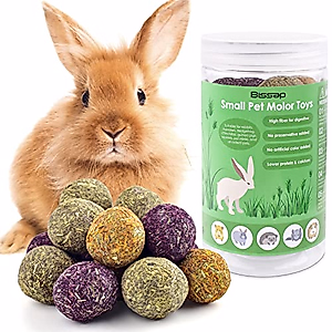 Bissap 15PCS Rabbit Chew Toys, 100% Natural Flowers Flavored Bunny Chew Treats Timothy Hay Balls for Pets Bunnies Guinea Pigs Rats Chinchillas Gerbils and Other Small Animals Teeth Grinding