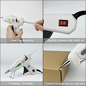 Krightlink Hot Glue Gun Kit with 30 Glue Sticks, Fast Preheating Hot Melt, High Temp for School Crafts DIY Arts and Quick Home Repairs (20w)