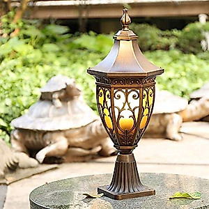 ZMY Rustic Home Garden Pillar Lamp Garage Pavilion Post Light Lawn Waterproof Column Lighting Aisle Door Outdoor Exterior Pathway Illumination
