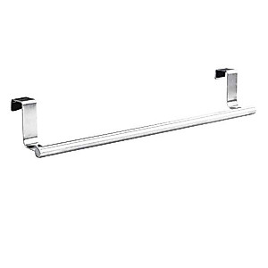 Booluee Stainless Steel Over The Cabinet Door Towel Bar Towel Holder Rack for Kitchen Bathroom Cabinet Cupboard Doors (Small)