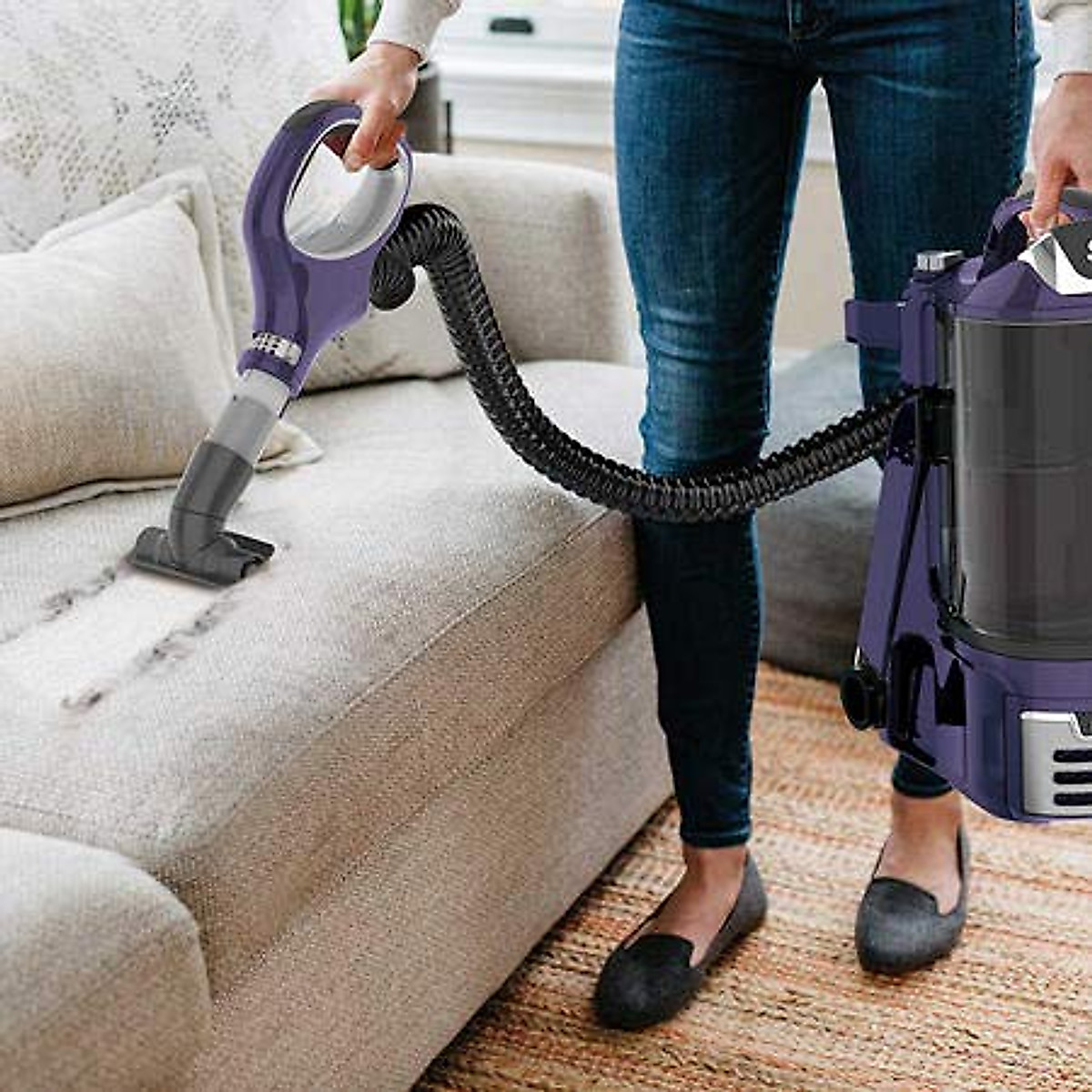 Shark Rotator Lift-Away DuoClean Pro Upright Vacuum with Self-Cleaning Brushroll ZU785 Purple