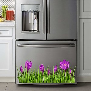Crocus Grass Fridge & Washing Machine Vinyl Decal (Print, 27x10)