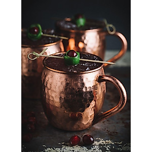 Alchemade 100% Pure Copper Barrel 16 Ounce Mug Perfect For Moscow Mules, Other Cocktails, Or Your Favorite Drinks - Will Keep Beverages Colder Longer
