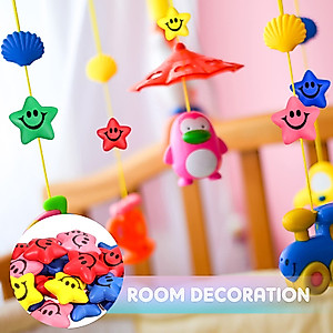 100 Pcs Star Smile Face Stress Balls Star Mini Foam Smile Ball Star Stress Ball Mini Foam Balls Stress Relief Star Toys Funny Smile Face Toys for School Carnival Reward, Party Bag Fillers, 5 Colors