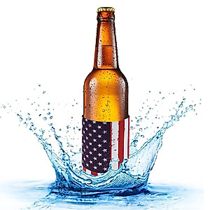 Grehge 16 Pcs American Flag Beer Can Coolers 17 Oz Independence Day Collapsible Soda Cover Coolies Patr Beauty Cleansing Brush Facial Scrub,Beauty Cleansing Brush