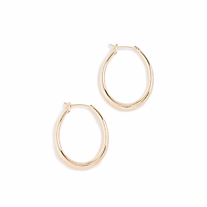 SHASHI Women's Ovale Hoops, Gold, One Size
