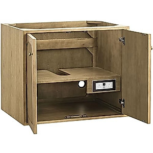James Martin Vanities 545-V30 Laurent 30" Free Standing or Wall Mounted Single Basin Ash Wood Vanity Cabinet Only with USB Port and Electrical Outlet - Light Oak