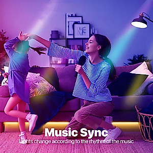 ORALUCE Bluetooth Smart Light Bulb A19 E26,9W LED Light Bulb Color Changing APP Dimmable, 60W Equivalent RGBCW LED Bulb 900 Lumens Multicolor,1P (No WiFi Connection)