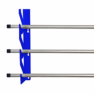 Generic 7 Roll Wall Mount Storage System Rack Kit for Car Vinyl & Tint - Large Sign & Banner Material Holder, Fabric Spool Convenient Craft Stand (With 68"" Poles, Blue Powder Coating), 21-1-07BL-68