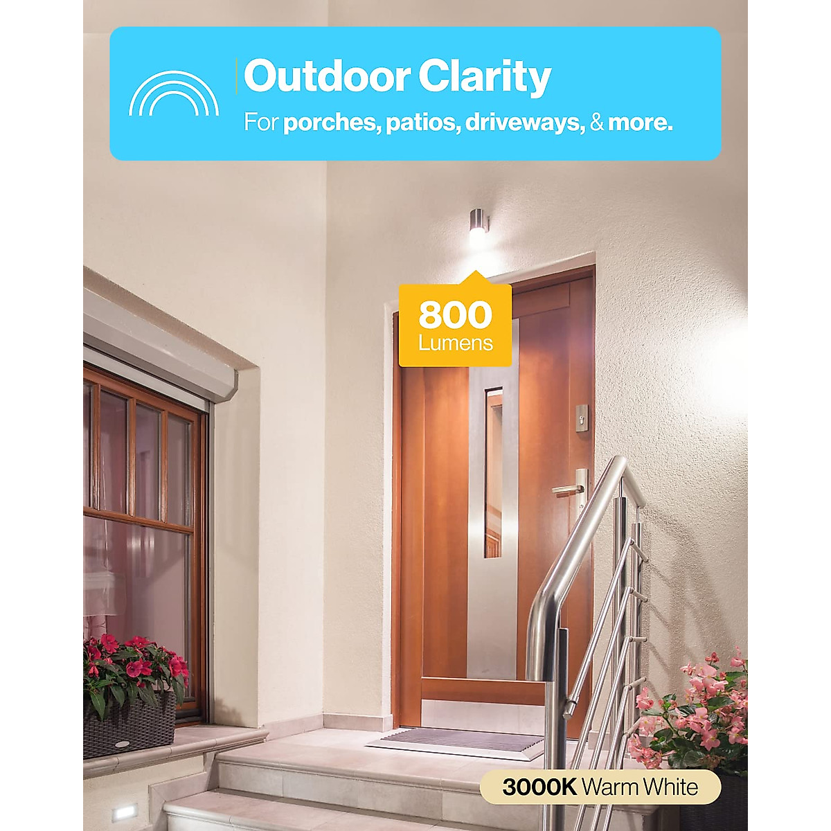 Sunco 2 Pack Dusk to Dawn Light Bulbs Outdoor Sensor A19 LED Light Bulb, UL, 9W (60W Eqv.), 800lm, Auto On/Off Photocell Automatic for Outdoor Lighting, 3000K Warm White