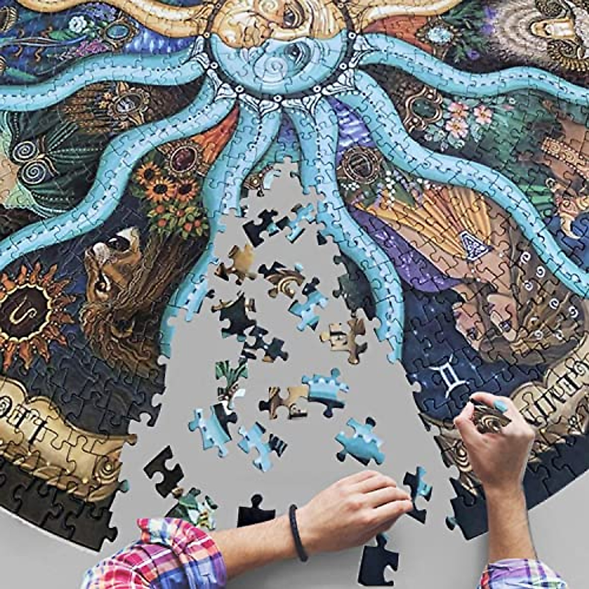 Round Jigsaw Puzzle Educational Game Large 26 Inch 1000 Pieces (Constellation)