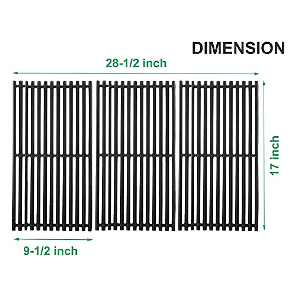 Blackhoso Grill Grates Replacement Parts for Charbroil Tru-Infrared 466242715 463242715 463242716, Cast Iron Infrared Grill Grates for Charbroil 463276016 466242815, Lowes 606682 639322 Gas Grills