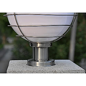JSBDPHW Outdoor Spherical Fence Pillar Lamp Waterproof IP55 Simple Style E27 Post Light Villa Gate Column Light Courtyard Garden Lawn Base Landscape Light
