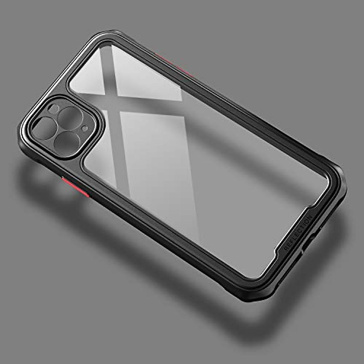 TENOC Phone Case Compatible for iPhone 11 Pro Max Case, Clear Back Cover Bumper Cases for 11 Pro Max 6.5-Inch, Black