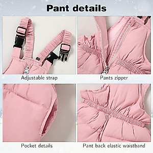 CARETOO Toddler Boys Girls Winter Down Coats Snowsuit Outerwear 2Pcs Clothes Hooded Jacket Snow Ski Bib Pants Outfits Set