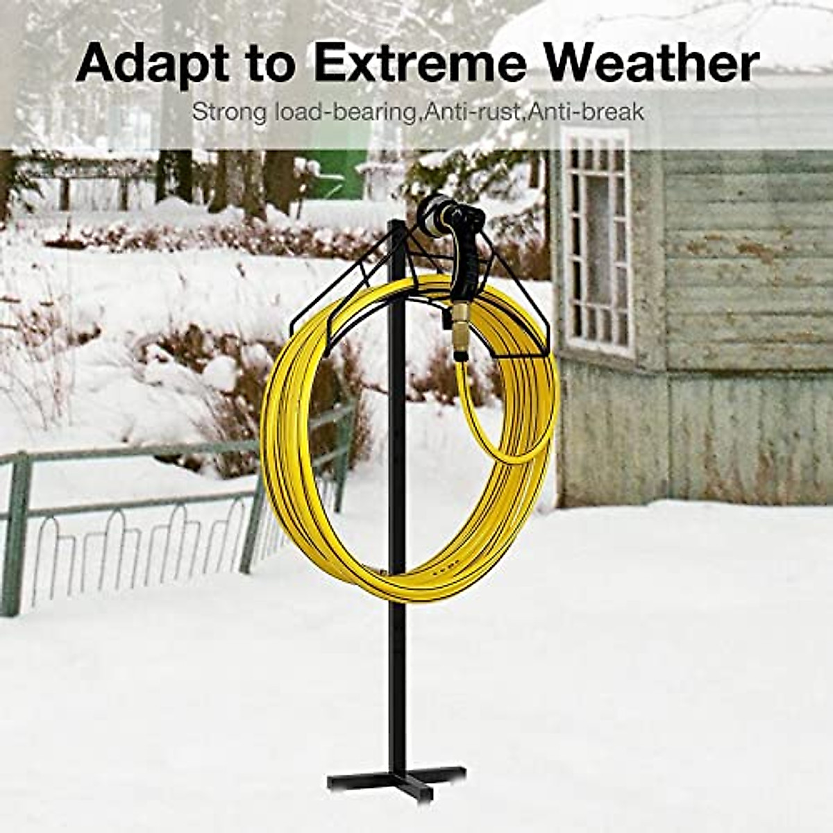 Garden Hose Metal Holder Hanger Watering Hose Support Wrought Iron Ground Plug in Water Pipe Storage Stand Rack