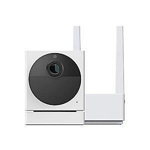 Wyze Cam Outdoor Starter Bundle (Base Station and 1 Cam), 1080p HD Indoor/Outdoor Wire-Free Smart Home Camera with Night Vision, 2-Way Audio, Works with Alexa & Google Assistant, White with Camo Skin