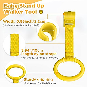 12 Pieces Baby Pull Up Rings Baby Crib Pull Rings 4 Color Baby Cot Hanging Rings Baby Walking Assistant Baby Walking Crib Hook Safety Toddler Pull Up Bar for Baby Infant Toddler
