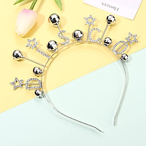 CEALXHENY Disco Ball Headbands for Women Rhinestone Star Hairband Glitter Mirrorball Headbands 70s 80s Disco Costume Outfits Music Concert Hair Accessories Holiday New Year Party Favors (Pattern A)