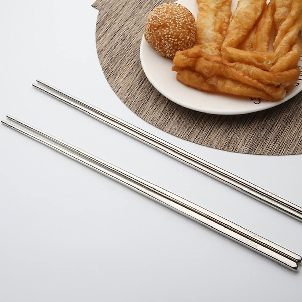 2 Pairs Hot Pot Fried Chopsticks Chopstick for Hot Pot Frying Chopsticks Food Serving Kid Chopsticks Anti-slip Chopsticks Long Noodle Chopsticks Hot Pot Chopsticks Stainless Steel