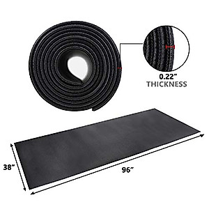 HomGarden High Density Gym Exercise Treadmill Floor Mat,8 x 3 FT Anti Vibration PVC Exercise Bike Equipment Mat,1/4" Thickness Sport Mat for Home Gym,Black