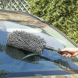 IPELY Super Soft Microfiber Car Duster Exterior with Extendable Handle, Car Brush Duster for Car Cleaning Dusting