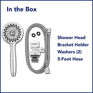 Waterpik High Pressure Powerpulse Massage Hand Held, 2.5 GPM, Chrome Detachable Shower Head with 7 Spray Settings and 5' Hose, XRO-763