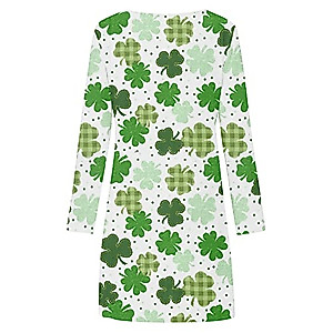 St. Patrick's Day Long T-Shirt for Ladies Ugly St. Patrick's Day Shirts for Women Funny Graphic Print Tops St. Patrick's Day Printed Loose Long Tops Long Sleeve Blouses Casual Pullover