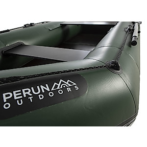 Perun Outdoors LT-330MVE 4 Person Durable PVC Inflatable Motor Boat 330cm (10'10") with Foot Air Pump and Carry Bag