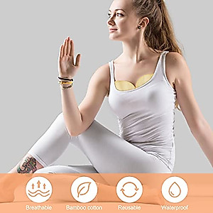 Panitay 6 Pcs Cotton Castor Oil Breast Pads Reusable Washable Castor Oil Breast Pads Less Mess Comfortable Soft Nursing Pads (Cup C-D)