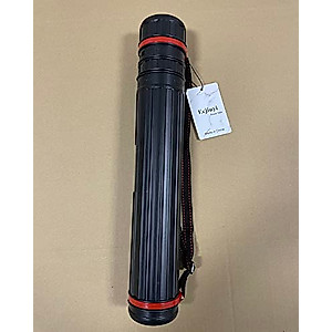 Ecjiuyi Poster Tube,Expandable Blueprint Carrying Transport Tubes,Black Waterproof 17.5"x 2.5"Dia Telescoping Art Painting Traveling Tube,Document Storage Holder Case Tube with Strap