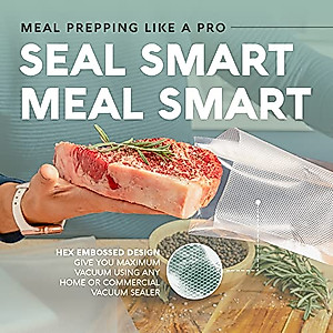 Avid Armor Vacuum Sealer Bags 100 Gallon 11"x16" for Food Saver, Seal a Meal Vac Sealers BPA Free, Heavy Duty Commercial Grade, Mea Prep and Sous Vide Vaccume Safe, Universal Design Pre-Cut Bag