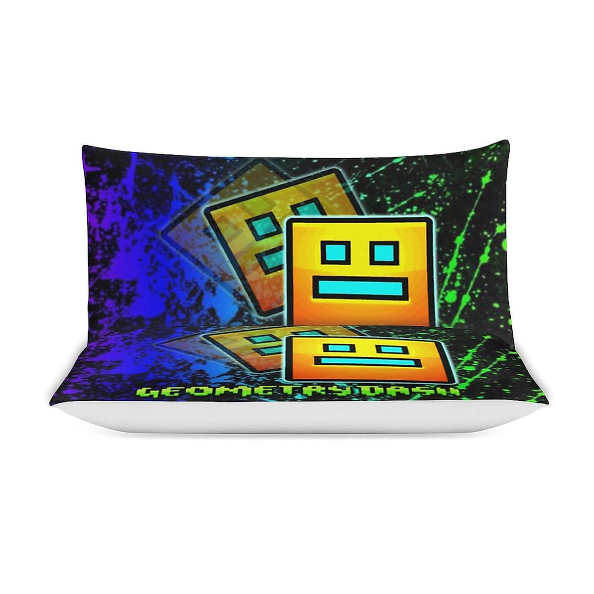 TKBIIuds Geometry Pompomlam Dash Bed Sheet Duvet Cover Set Print Pattern Soft 3-Piece Bedding Set with 2 Pillow Shams 86"x70"