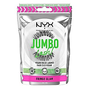 NYX PROFESSIONAL MAKEUP Jumbo Lash! Vegan False Eyelashes, Up to 12HR Wear, Reusable Fake Lashes - Fringe Glam