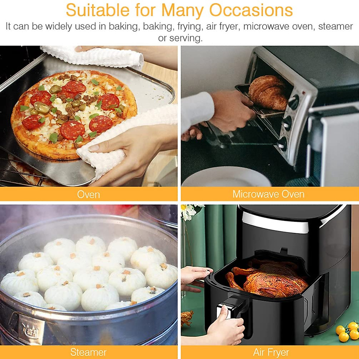 SOLUSTRE Silicone Baking Mats Reusable Non- Stick Pastry Mat Oven Liner Sheets Mats Silicone Pan Liners Round Cake Pan Mat for Making Cookies Macarons Bread Pastry Pizza Cookie Baking Pad 12inch