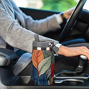 SYJTGDE Large Capacity Car Cup Multicolor Leaves Fashionable Upgrade Car Cup Advanced And Beautiful Travel Cup