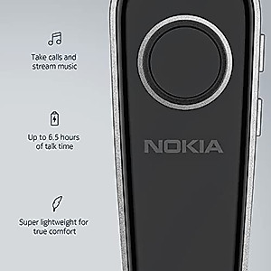 Nokia SB-201 Solo Bud+ - in Ear Mono Bluetooth Wireless Headset for Phone - Multi-Point Connectivity, IPX4 Water Resistant Design, 6.5-Hour Playtime, Lightweight, Smart Voice Assistant Compatible