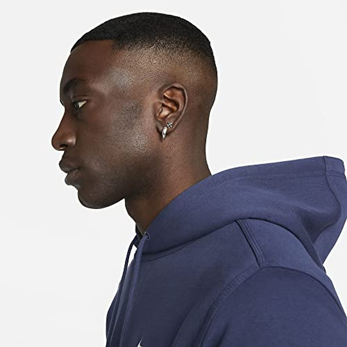 Nike 826433-010 Men Black Pull-Over Hoodie (as1, alpha, x_l, regular, regular, Midnight Navy/White)