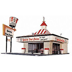 Life-Like Trains HO Scale Building Kits - Kentucky Fried Chicken Drive-in, Intended for ages 14 and up, Red,White