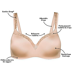 PLAYTEX Womens Secrets Underwire Full-coverage Balconette T-shirt For Full Figures, Us4823 Bra, Nude, 38C US