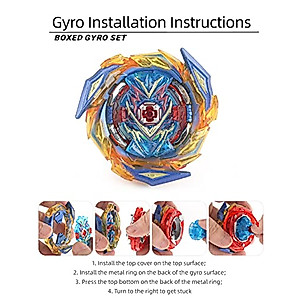 3-Piece Bey Battling Burst Tops B-201 Zest Achilles B-150 Union Achilles B-163 Brave Valkyrie Bayblade pro Series Set Combat Battling Game for Kids Children Birthday Party Idea