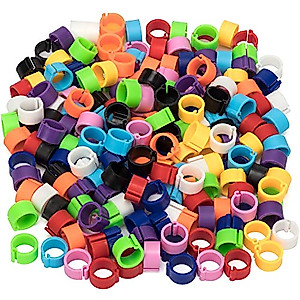 ANCIRS 200PCS 8mm Bird Leg Bands, Foot Round Tag Clips for Pigeon Dove Chicks Bantam Lovebirds Finch Small Poultry Chicken(Multi-Color)