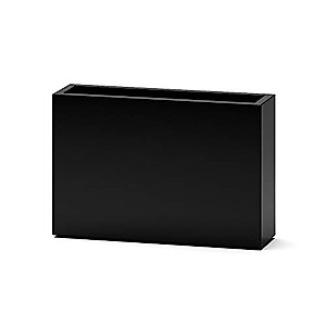Austin Avenue Accents Large Modern Fiberglass Planter Box - Indoor Outdoor Rectangular Planter - Weather-Resistant, UV-Protected, Lightweight, Pre-drilled Drainage Holes - 36 inches - Black