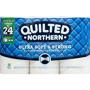 Quilted Northern Ultra Soft & Strong Toilet Paper, Double Rolls, 2-ply, 12 Count (Pack of 1)