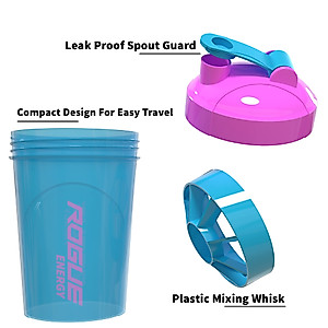 Rogue Energy Shaker Bottle, 16-Ounce, 500ml, BPA Free, Dishwasher Safe, Blue & Pink (Unicorn Edition)