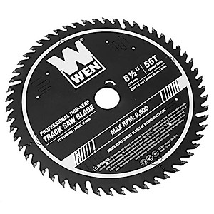 WEN BL6556 6.5-Inch 56-Tooth Carbide-Tipped Thin-Kerf Professional ATAFR Track Saw Blade with PTFE Coating