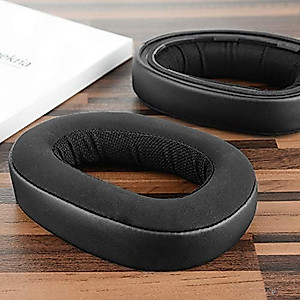 Geekria Comfort Hybrid Velour Replacement Ear Pads for Sennheiser GSP 600, GSP 601 GSP 602, GSP 670, GSP 500 Headphones Ear Cushions, Headset Earpads, Ear Cups Repair Parts (Black)