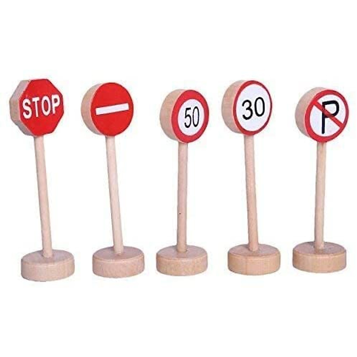 Kaptin 15 Pcs Wooden Street Signs Playset, Traffic Signs Lights Playset for Children Play